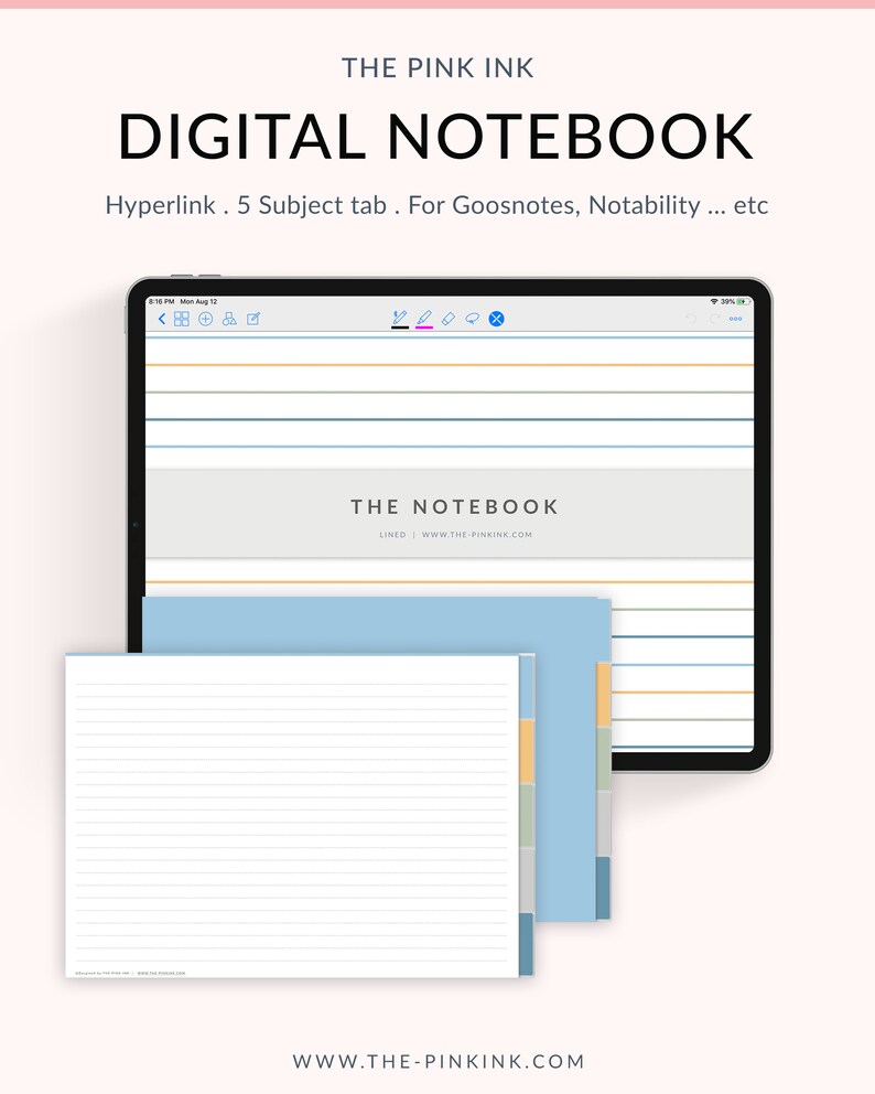 Student Digital Notebook for Goodnotes Subject Notebook Template ...
