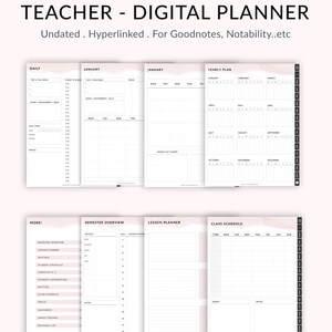 Teacher Planner Undated Planner Templates Goodnotes School - Etsy Canada