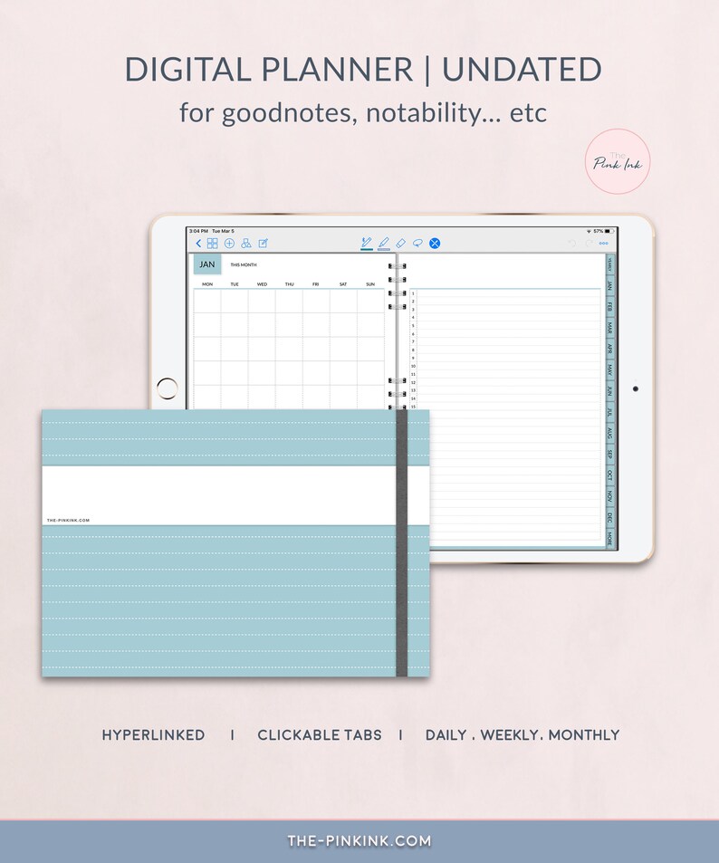 Undated Digital Planner Daily Planner Weekly Planner - Etsy