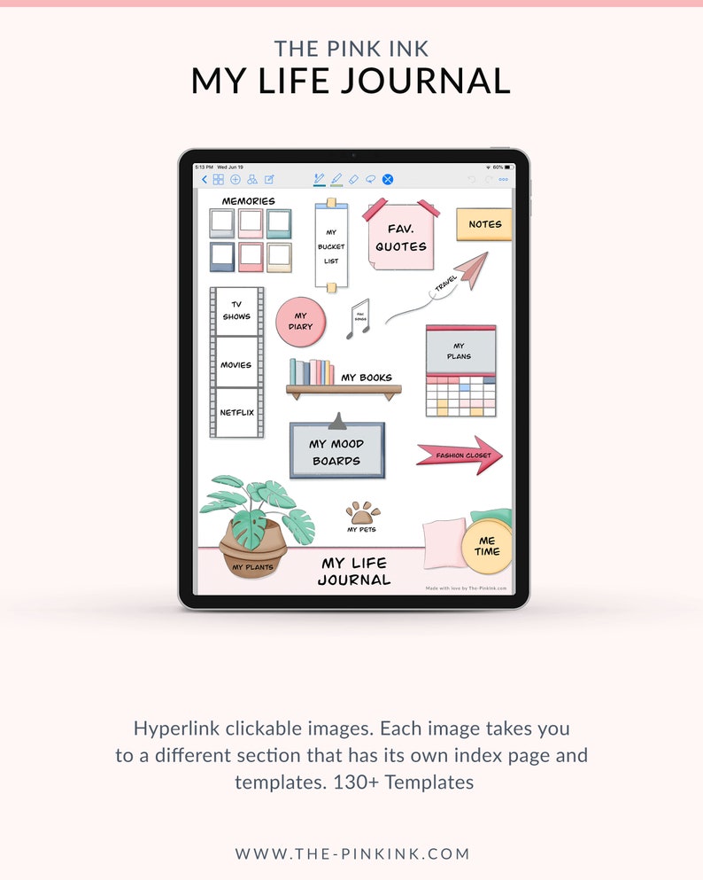 Life Journal Digital Journal Productivity Planner Goodnotes - Etsy