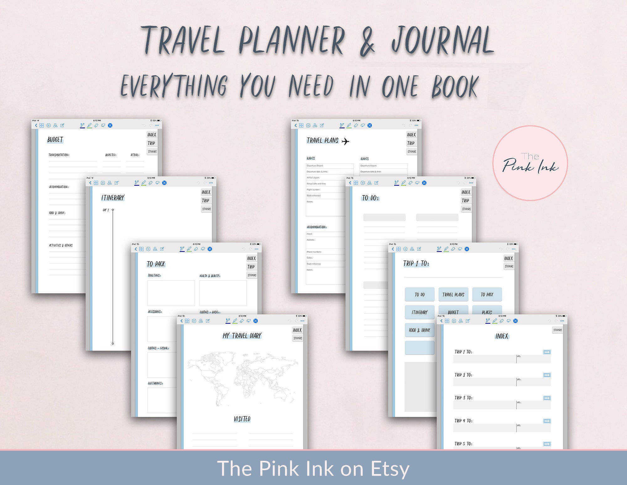 Digital Travel Journal, Travel Planner, and Traveler's Notebook All in ...
