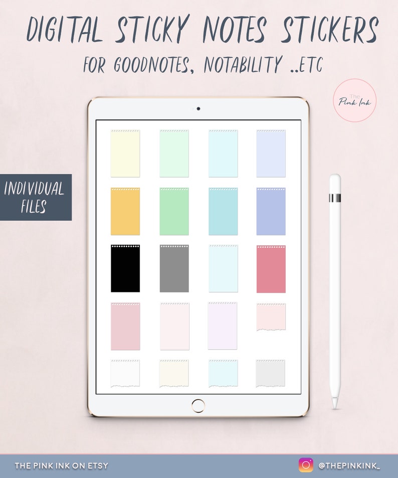 Digital Sticky Note Stickers stickers Ripped paper Stickers | Etsy