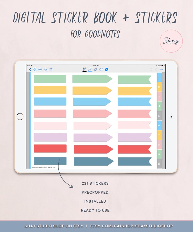 Digital Sticker Book Planner for Goodnotes Pre-cropped - Etsy Canada