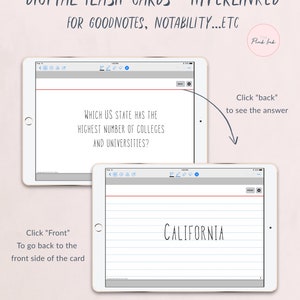 Digital Flash Cards, Hyperlinks, Flash Cards for Goodnotes, Index Card ...