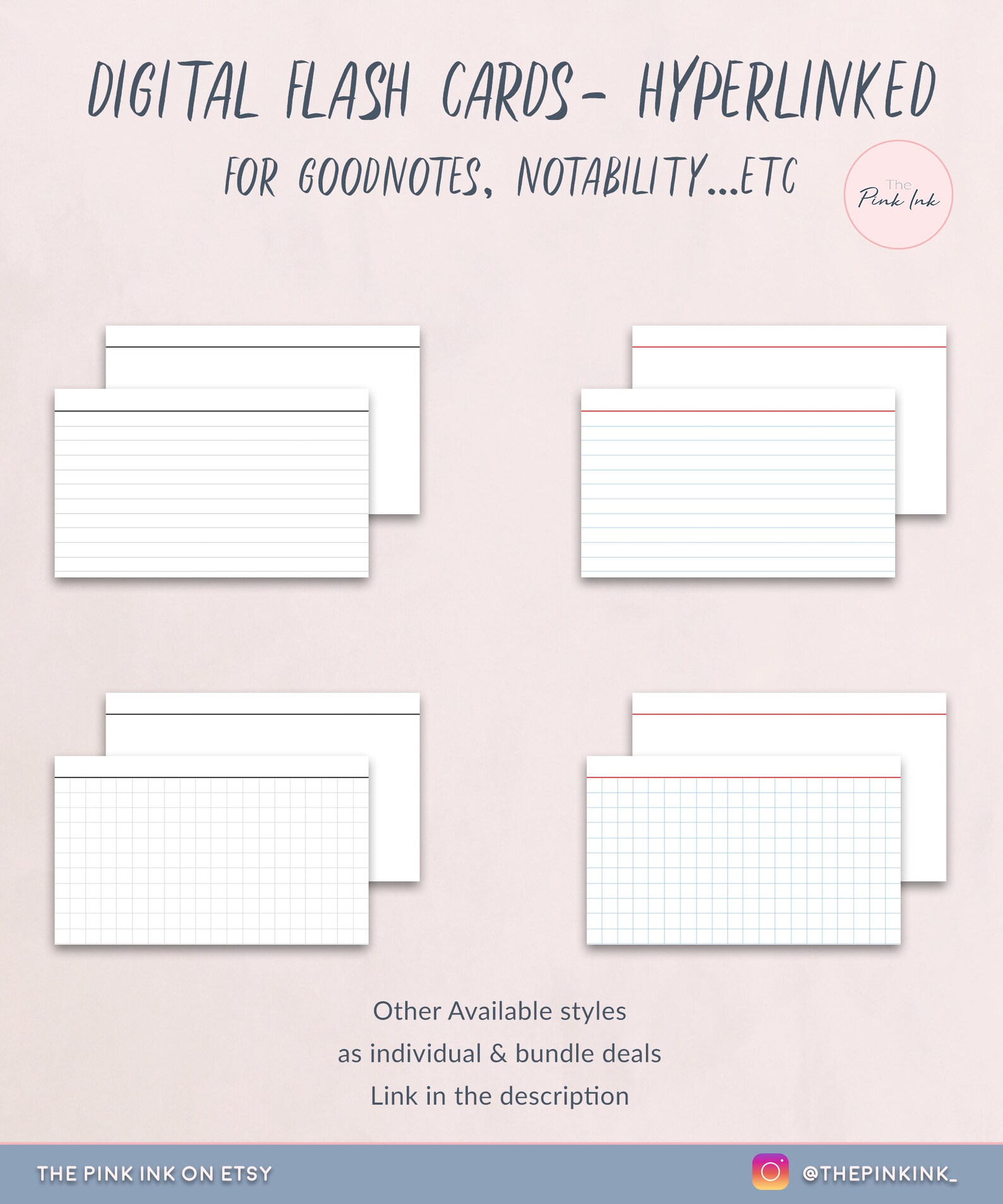 Digital Flash Cards Hyperlinks Flash Cards for Goodnotes - Etsy