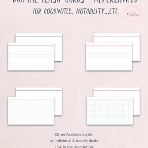 Digital Flash Cards, Hyperlinks, Flash Cards for Goodnotes, Index Card ...