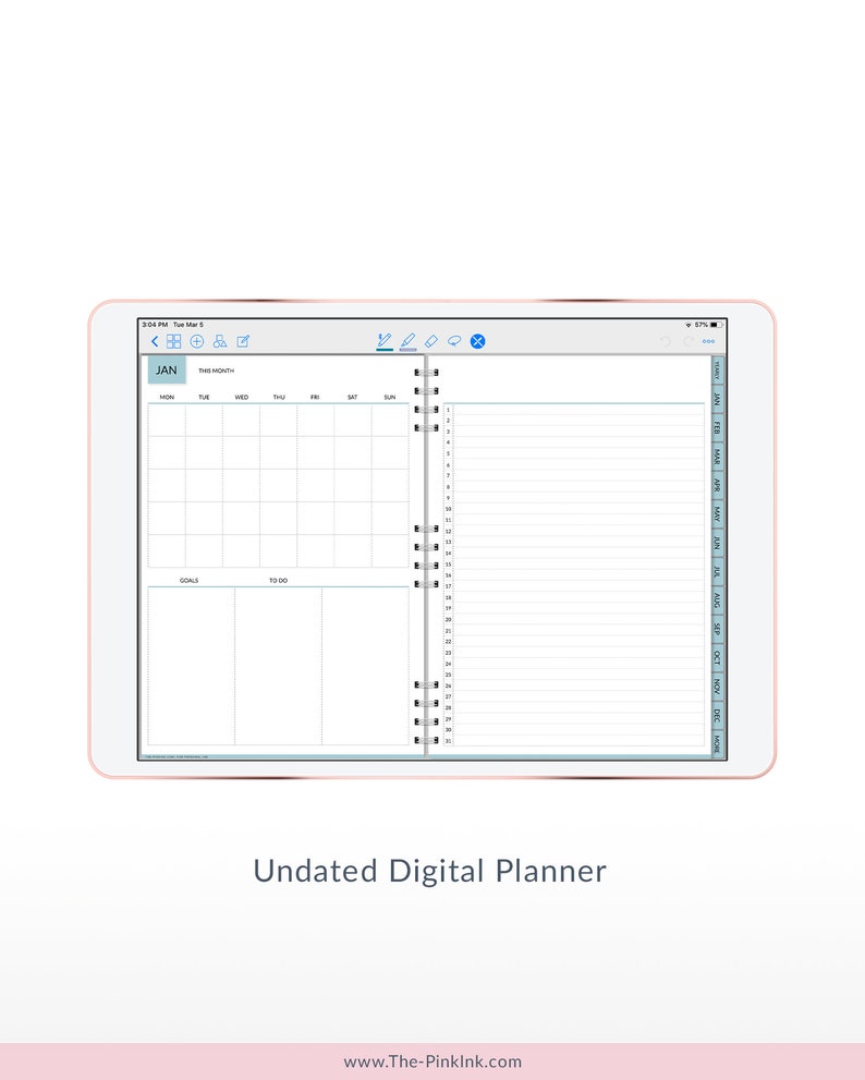 Undated Digital Planner Daily Planner Weekly Planner - Etsy