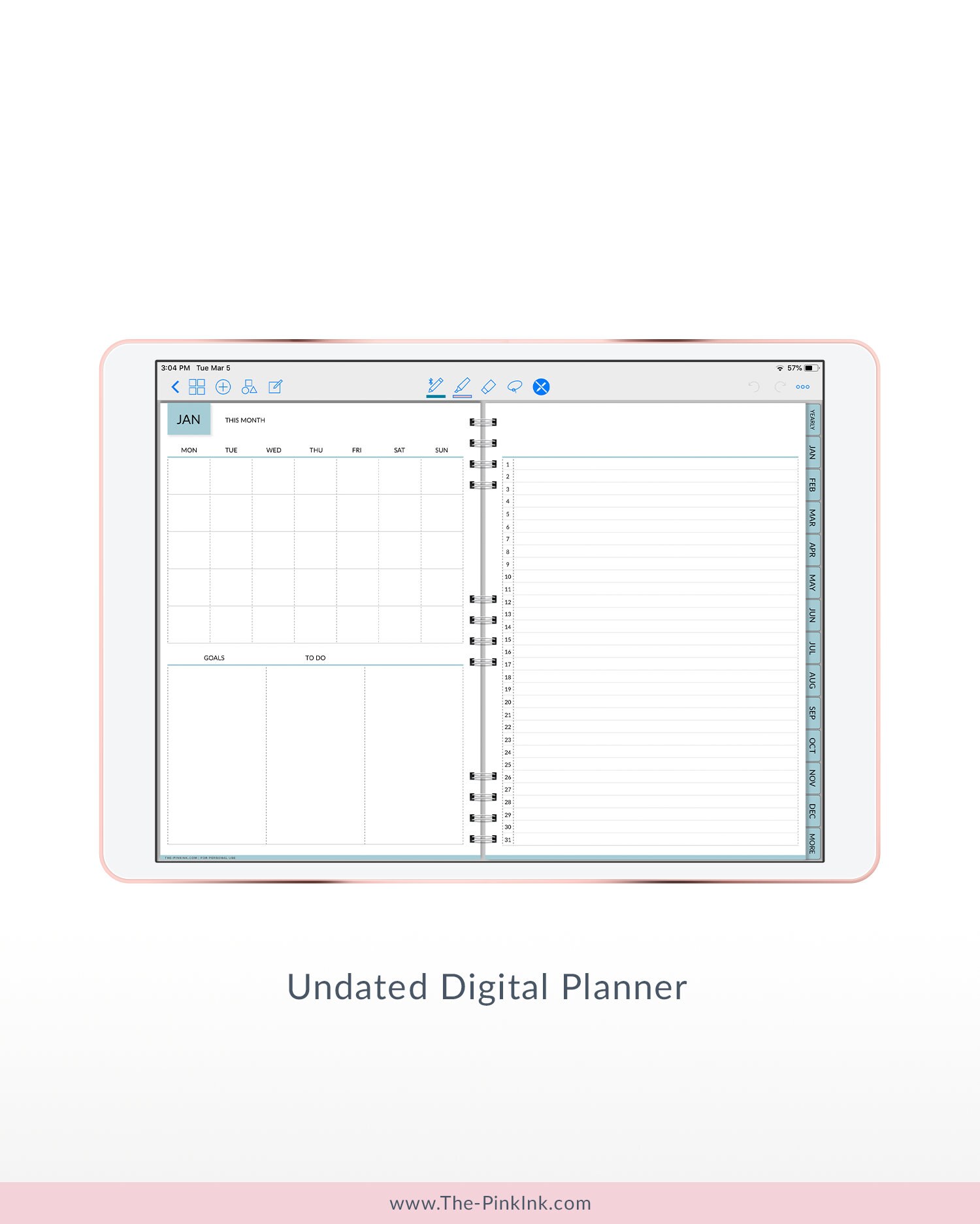 Undated Digital Planner Daily Planner Weekly Planner - Etsy