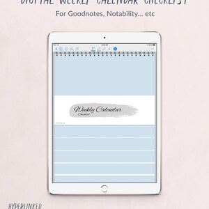 Digital Weekly Calendar Checklist Weekly Planner Undated - Etsy