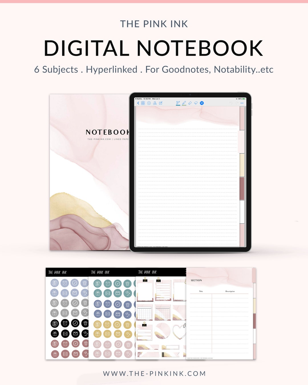 Digital Notebook Lined, Goodnotes Notebook, Digibujo, Bujo, Digital ...