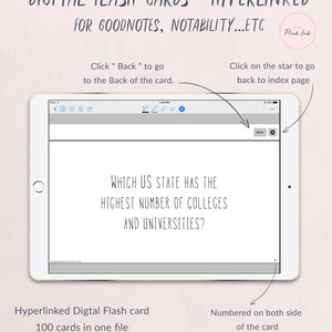 Digital Flash Cards, Hyperlinks, Flash Cards for Goodnotes, Index Card ...