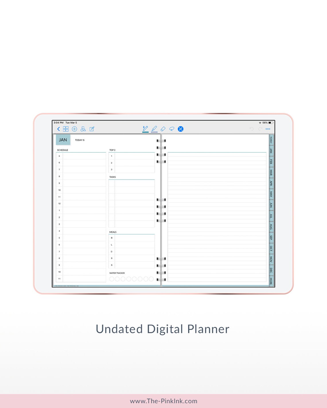 Undated Digital Planner Daily Planner Weekly Planner - Etsy