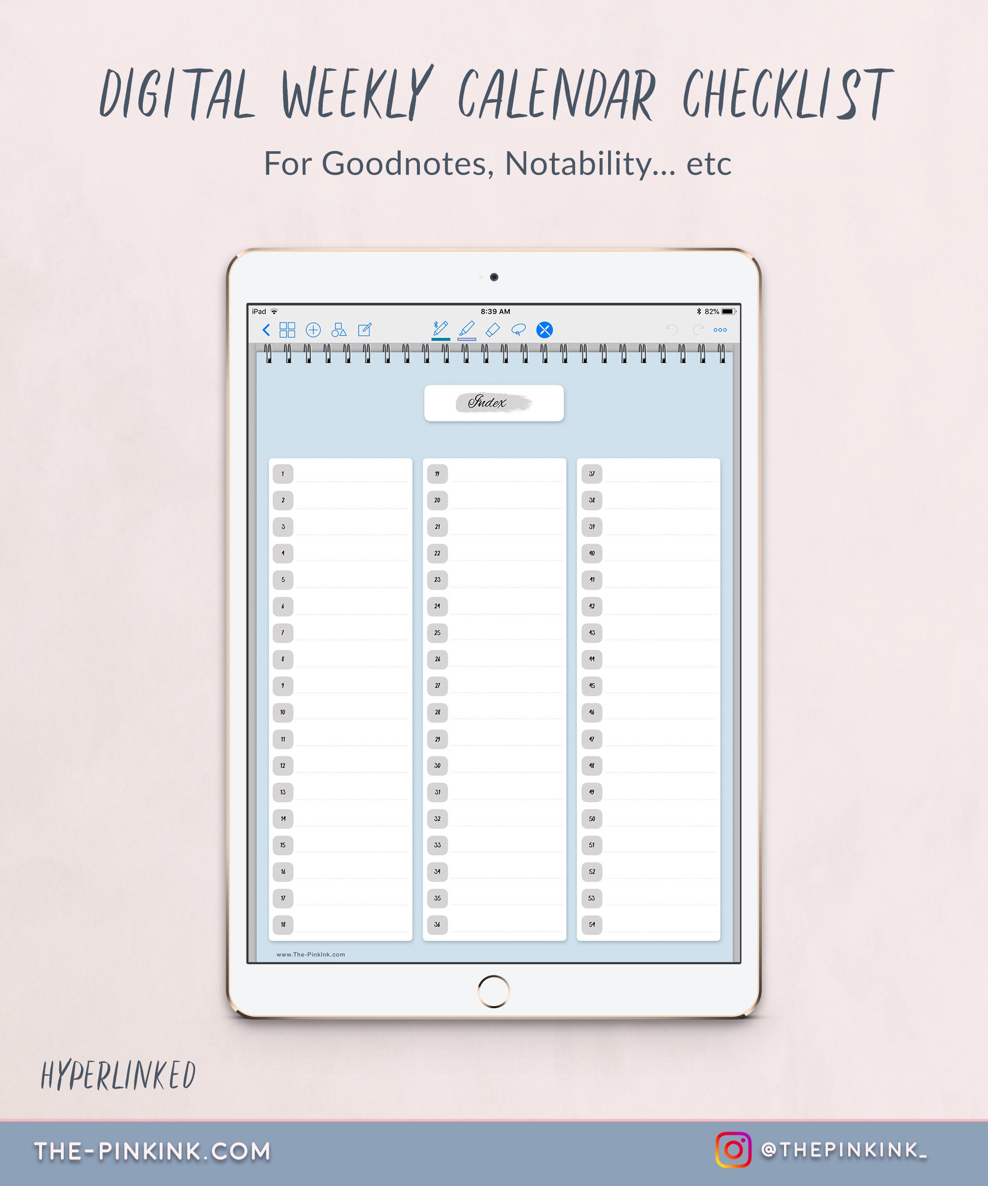 Digital Weekly Calendar Checklist Weekly Planner Undated - Etsy