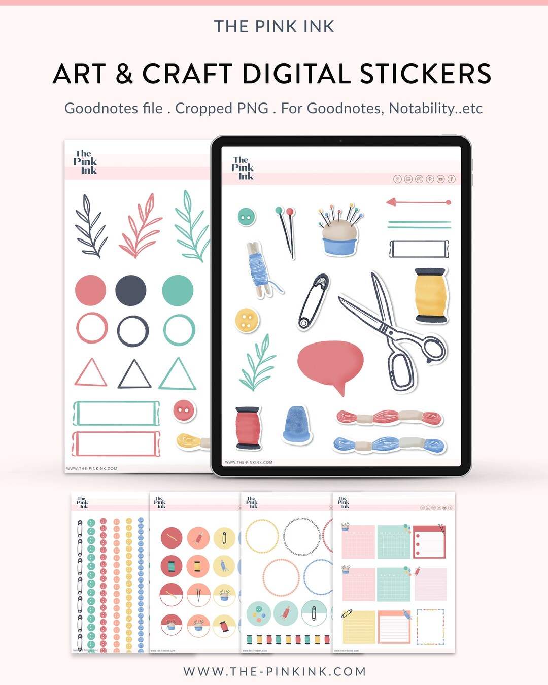 Art and Craft Digital Stickers Sewing Stickers Hand Made - Etsy