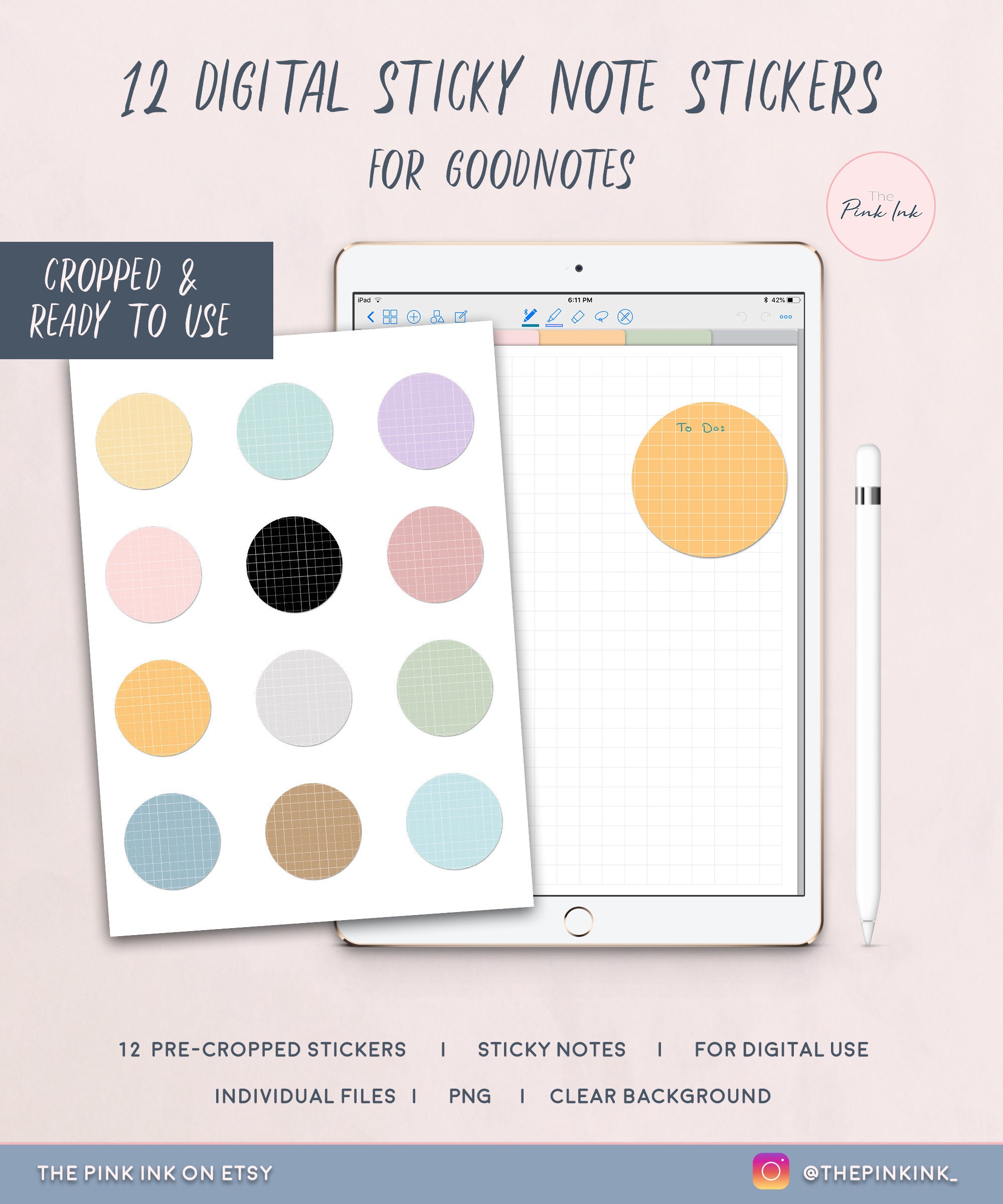 Digital organization Stickers Sticky Notes Stickers Pack | Etsy