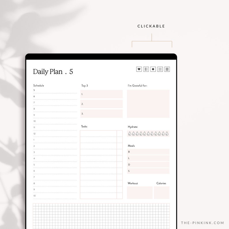 Daily Digital Planner for Goodnotes, Notability, Xodo, Noteshelf 2, Lag ...