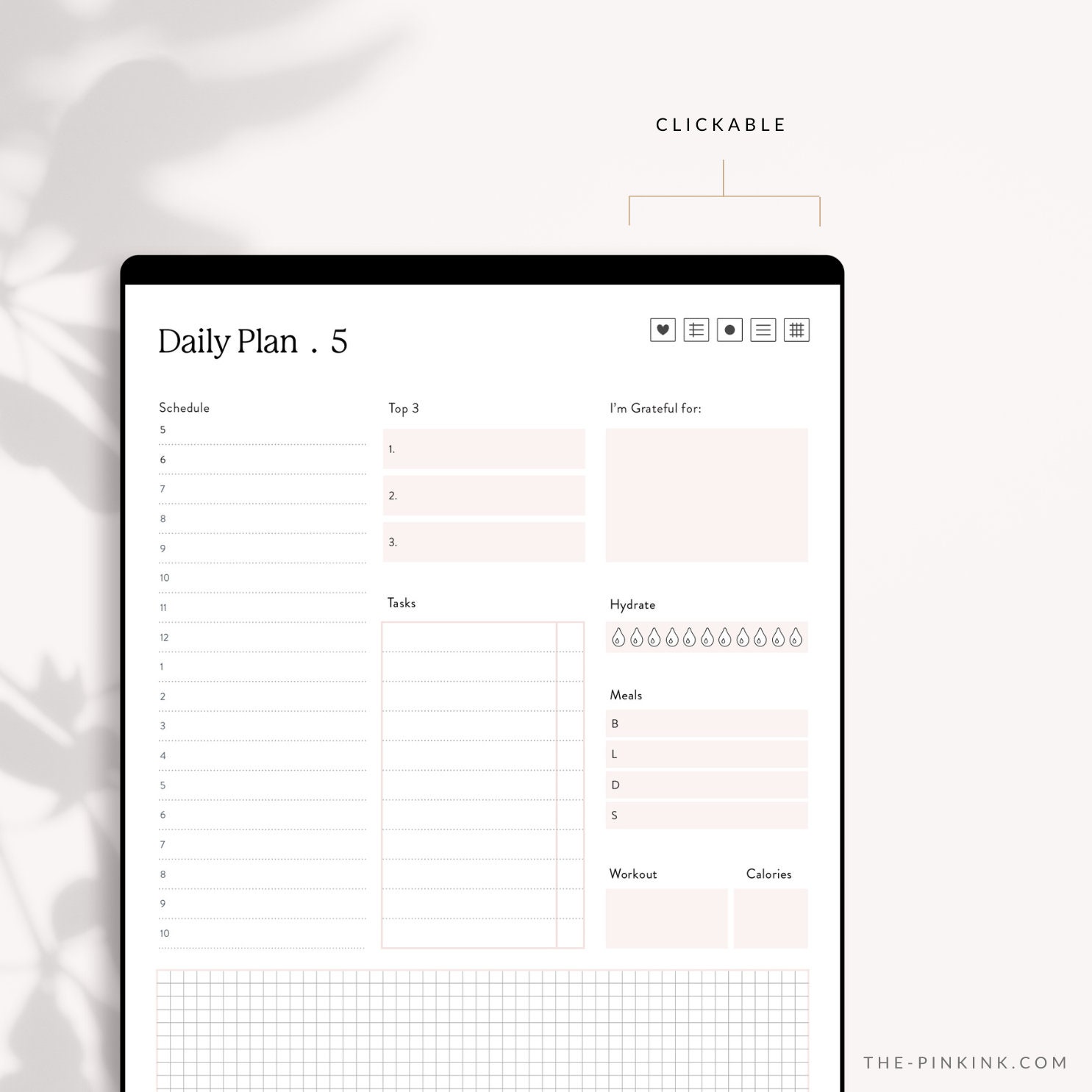 Daily Digital Planner for Goodnotes, Notability, Xodo, Noteshelf 2, Lag ...
