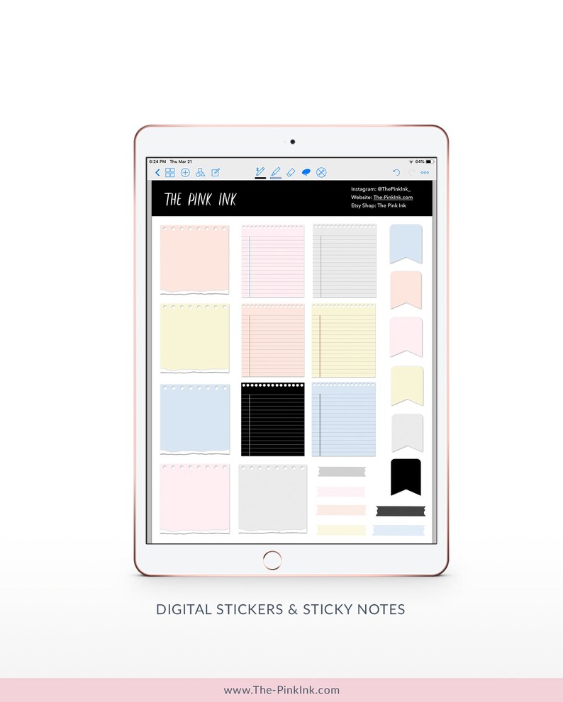 Digital Stickers & Sticky Note Digital Sticker Pack Planner Girl ...