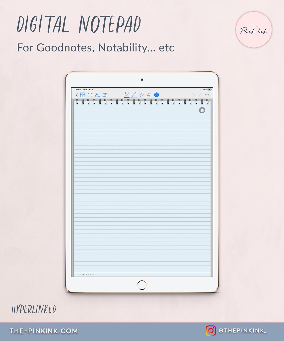 Digital Notepad Blue Paper Lined Note Pad Digital Notebook - Etsy