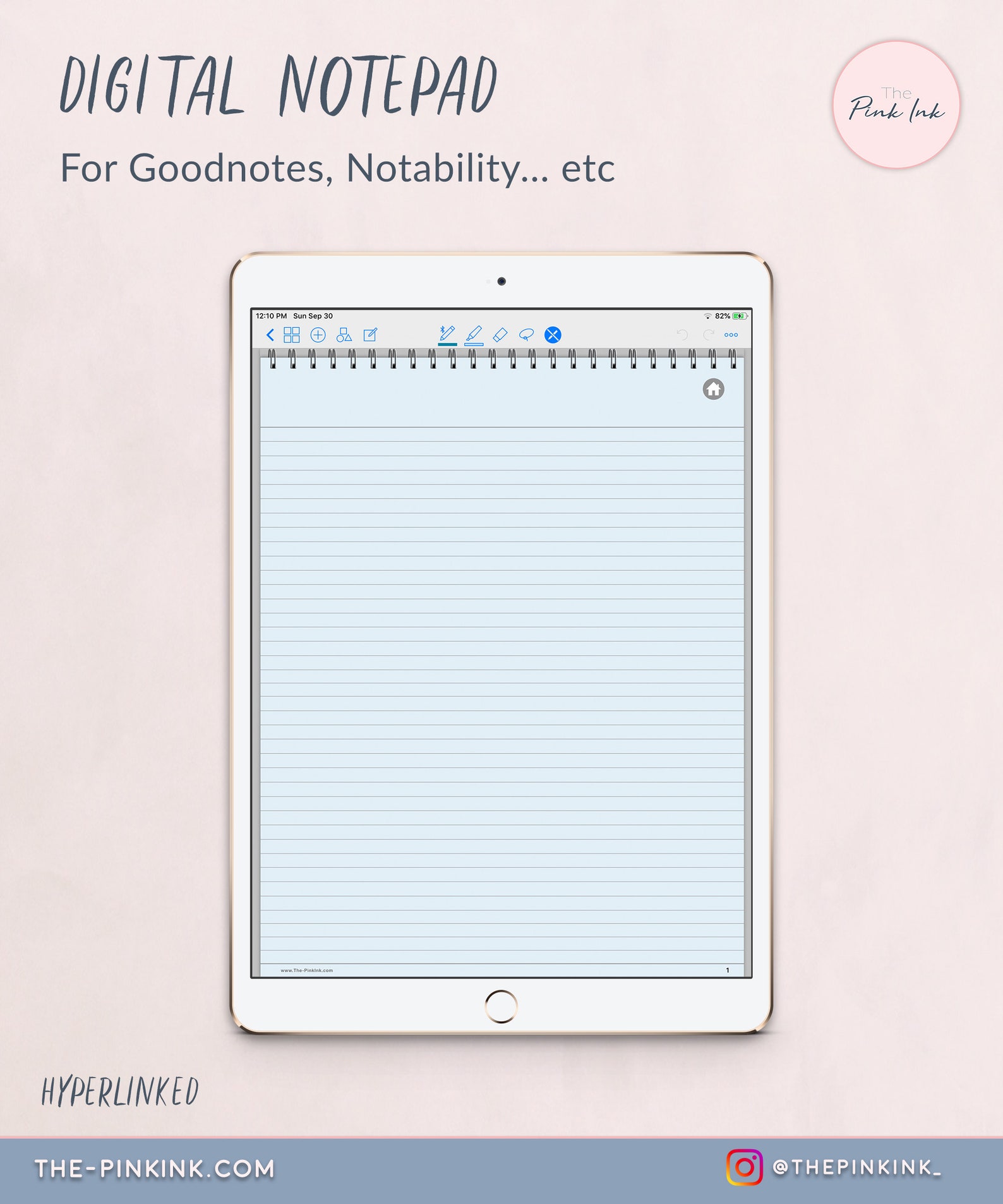 Digital Notepad Blue Paper Lined Note Pad Digital Notebook - Etsy