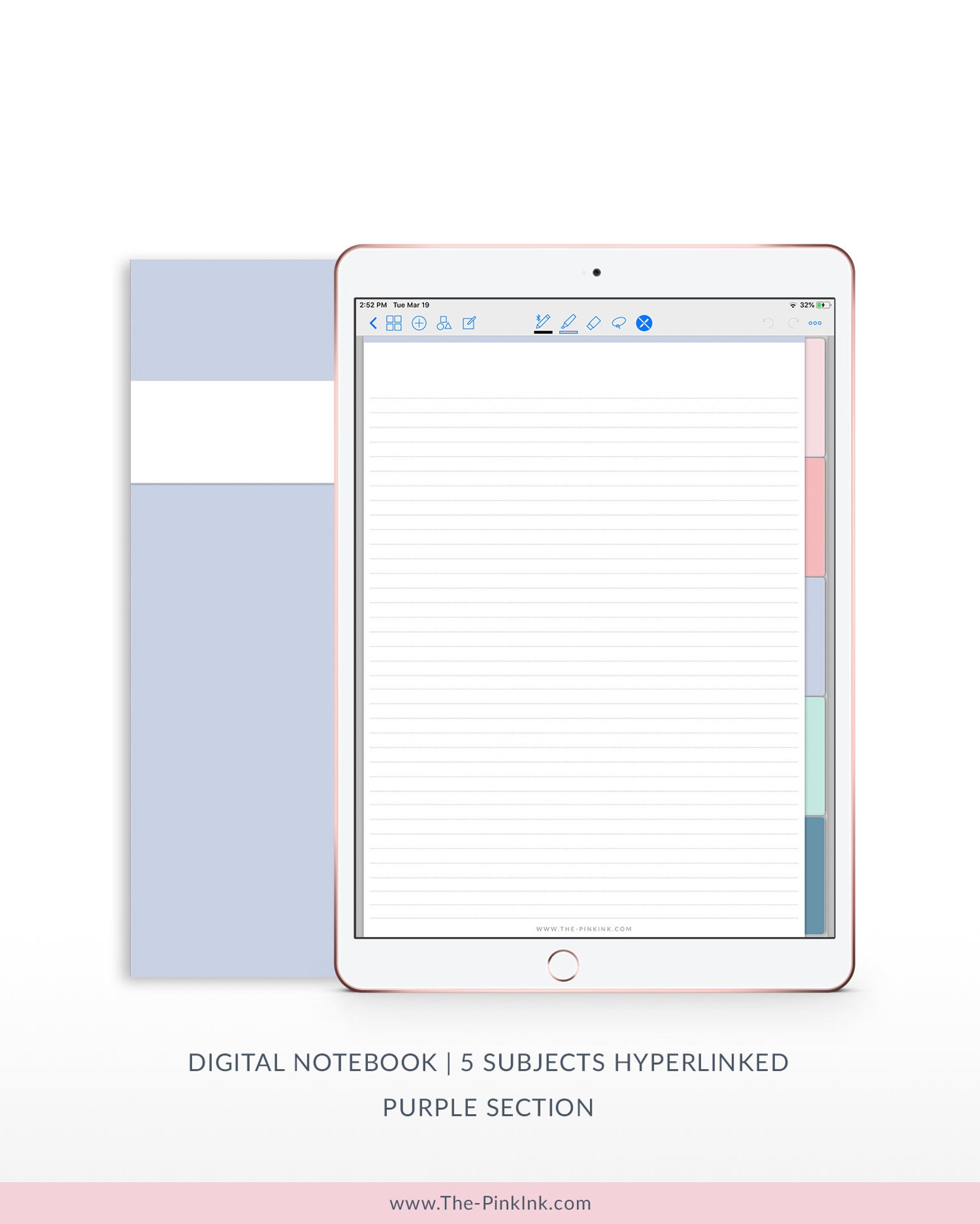 Digital Notebook 5 Subject Notebook Goodnotes Template - Etsy