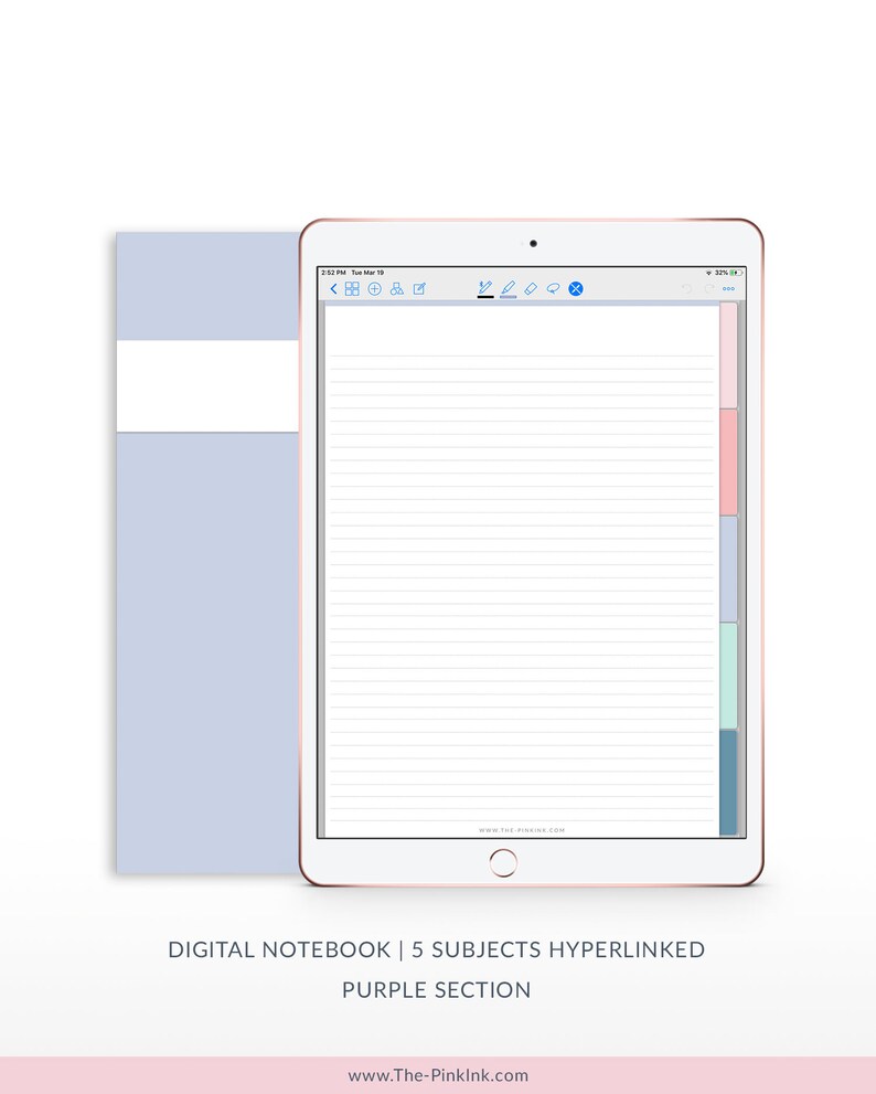 Digital Notebook 5 Subject Notebook Goodnotes Template - Etsy