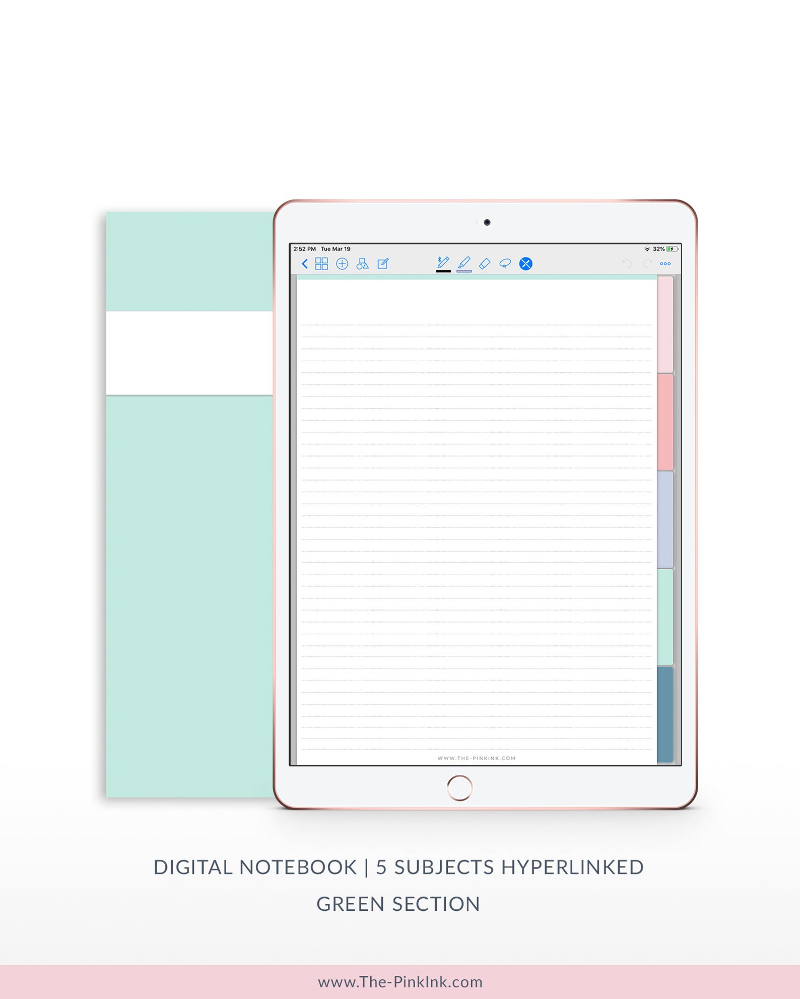 Digital Notebook 5 Subject Notebook Goodnotes Template - Etsy