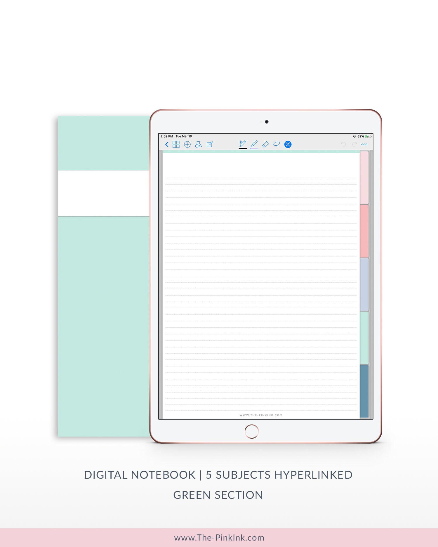 Digital Notebook 5 Subject Notebook Goodnotes Template - Etsy