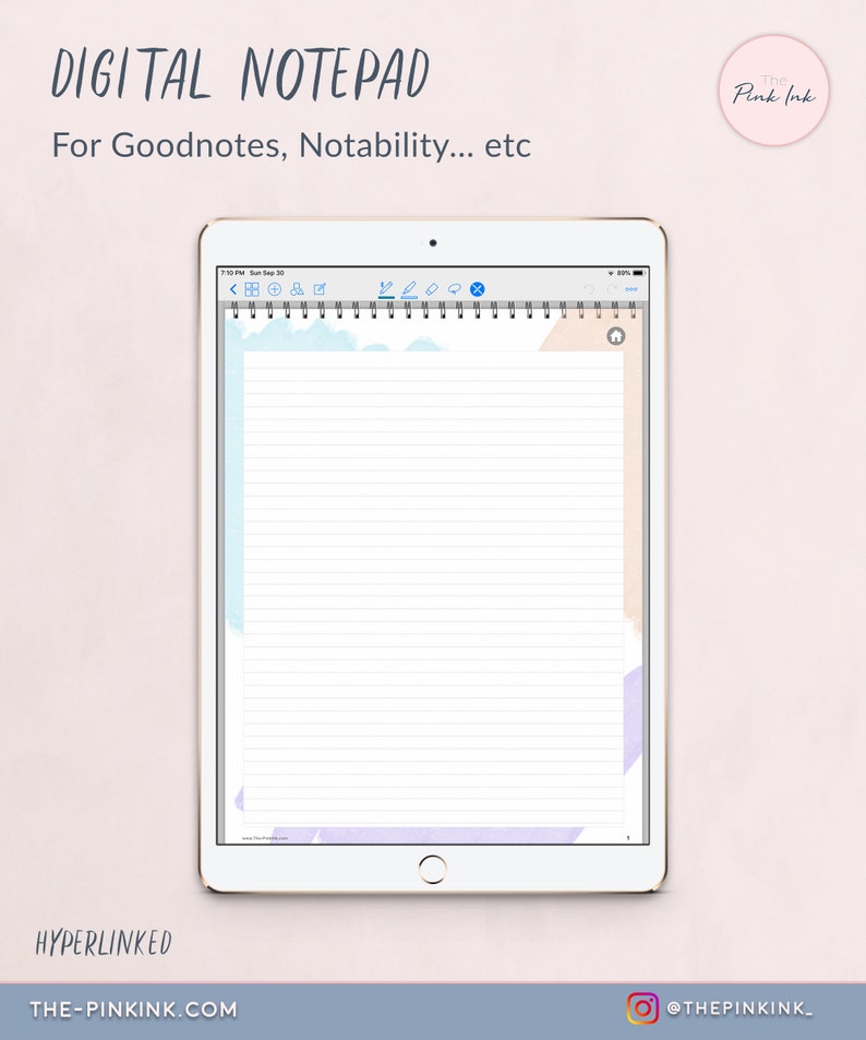 Digital Notepad Colored Paper Lined Note Pad Digital Notebook To-do ...