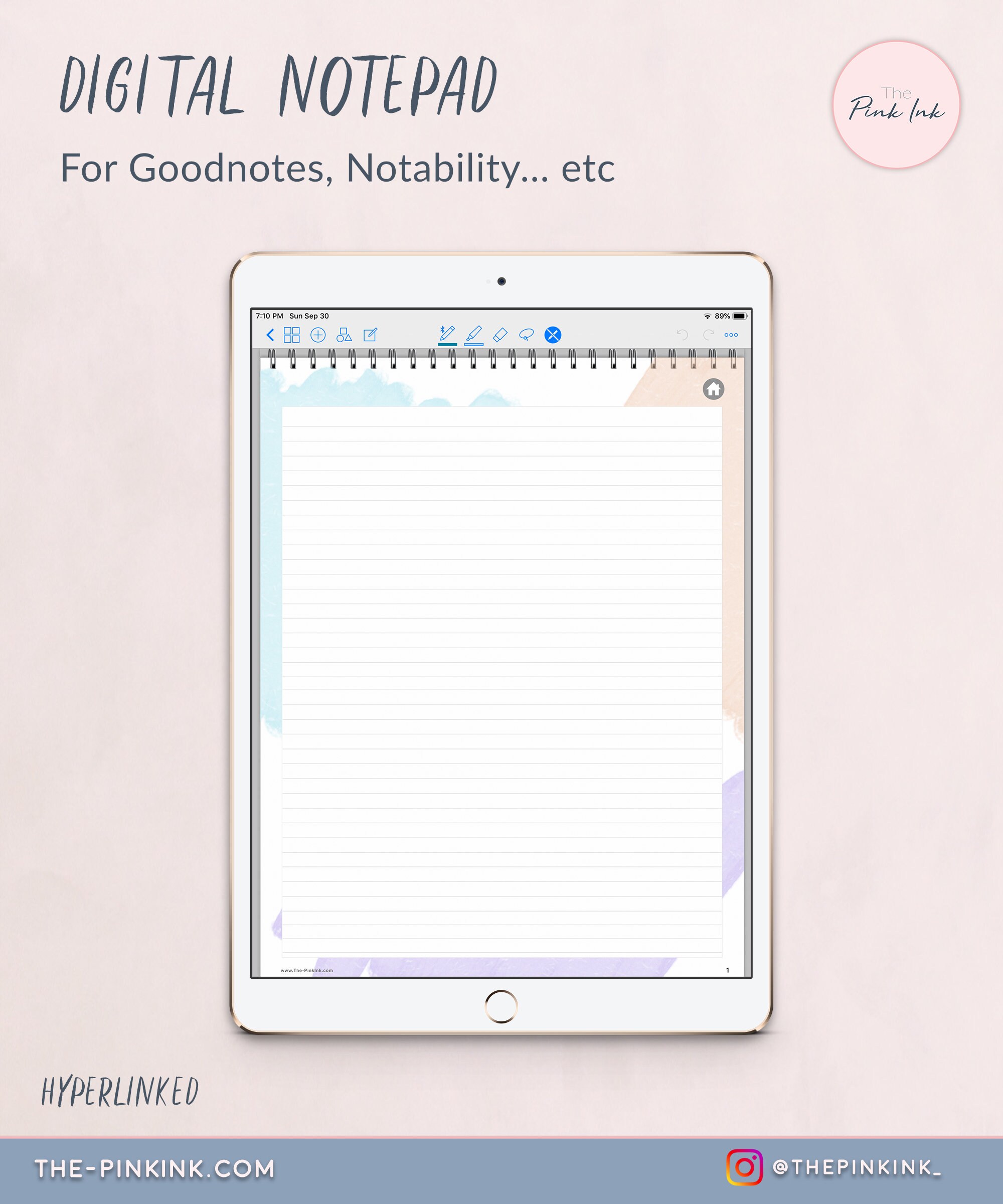 Digital Notepad Colored Paper Lined Note Pad Digital Notebook To-do ...