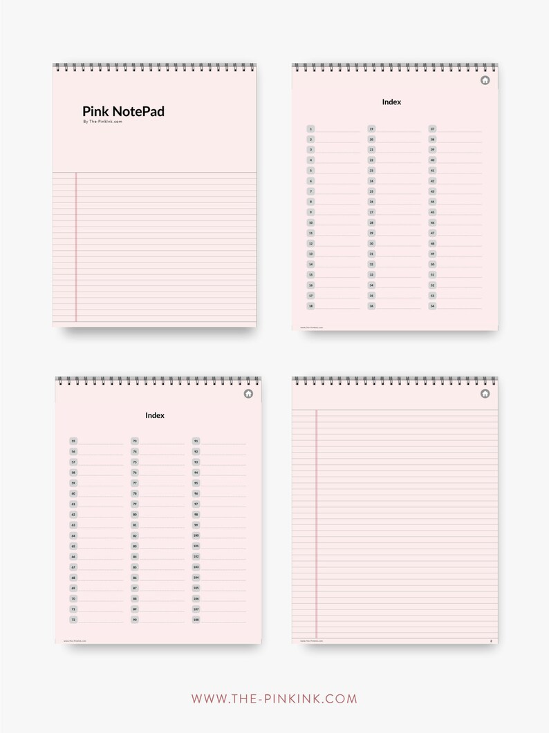 Bundle Digital Notepad Pink Paper Lined Note Pad Digital Notebook ...