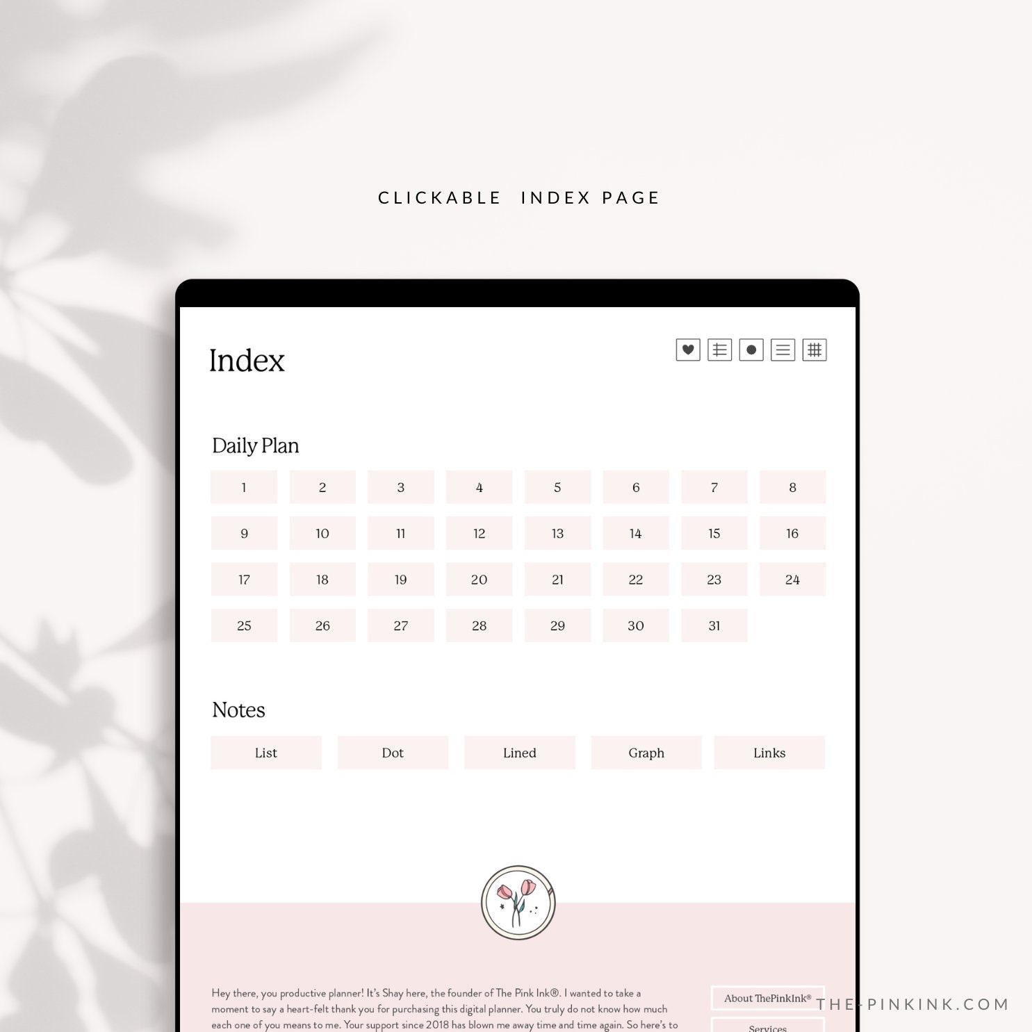 Daily Digital Planner for Goodnotes, Notability, Xodo, Noteshelf 2, Lag ...