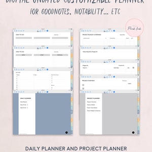 Digital Undated Customizable Daily Planner, Weekly Planner, Monthly ...