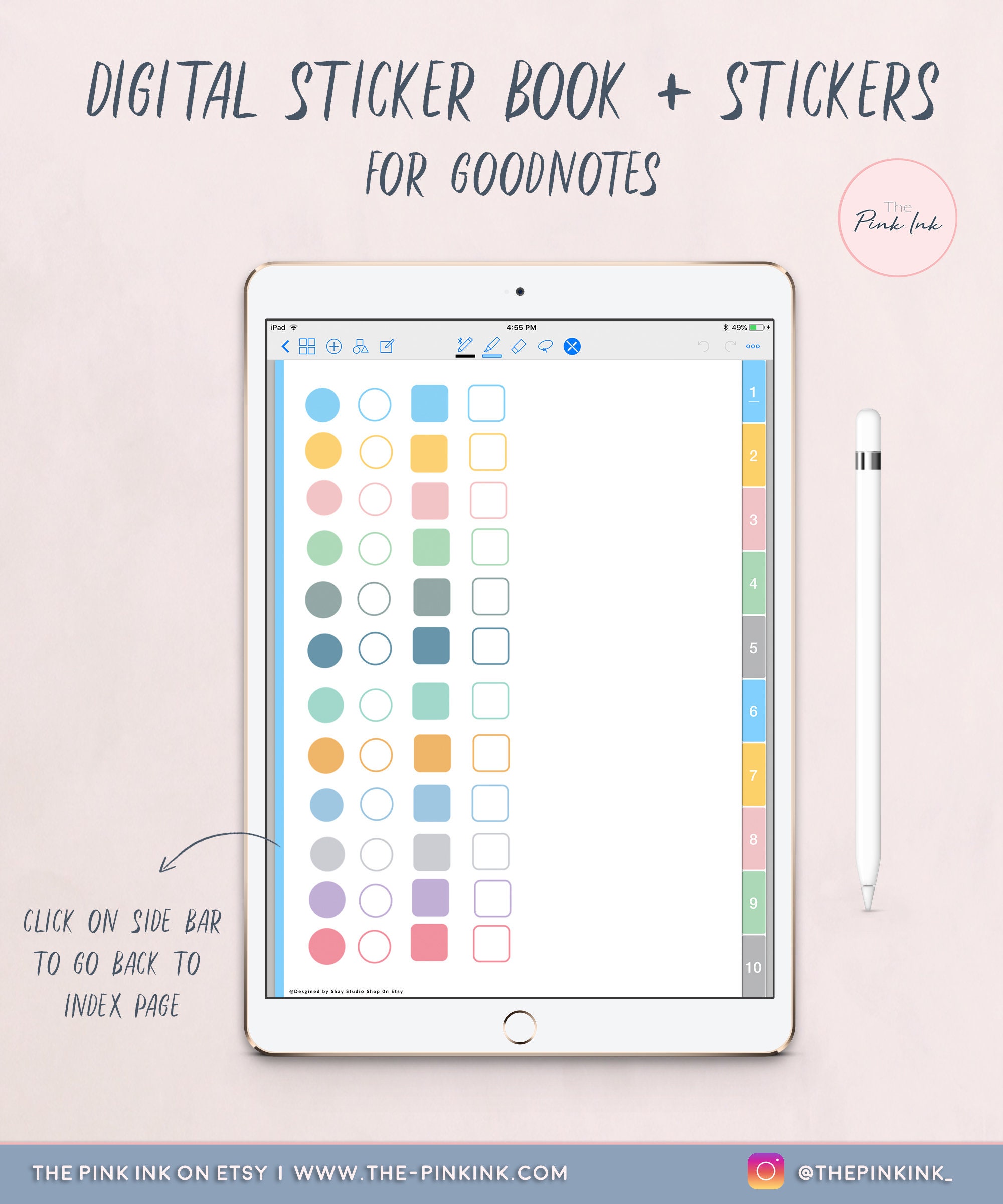 Digital Sticker Book Planner for Goodnotes, Customizable Goodnotes ...