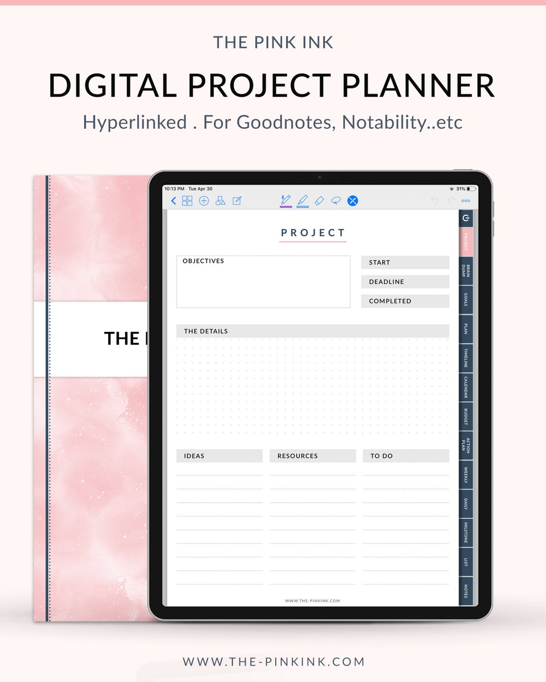 Project Planner Digital Project Planner Digital - Etsy Canada