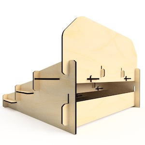 Coaster Display Stand SVG Laser Cut Files | Countertop Soap Display Shelf Glowforge Files ...