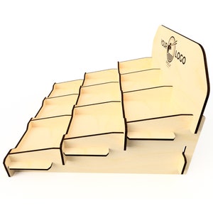 Coaster Display Stand SVG Laser Cut Files | Countertop Soap Display Shelf Glowforge Files ...