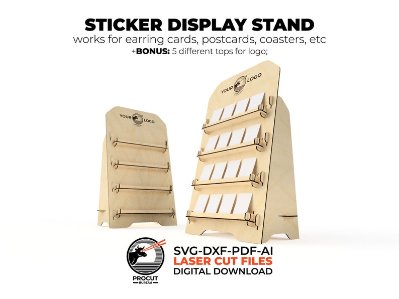 Sticker Display SVG Laser Cut Files | Svg Files for Earring Display ...