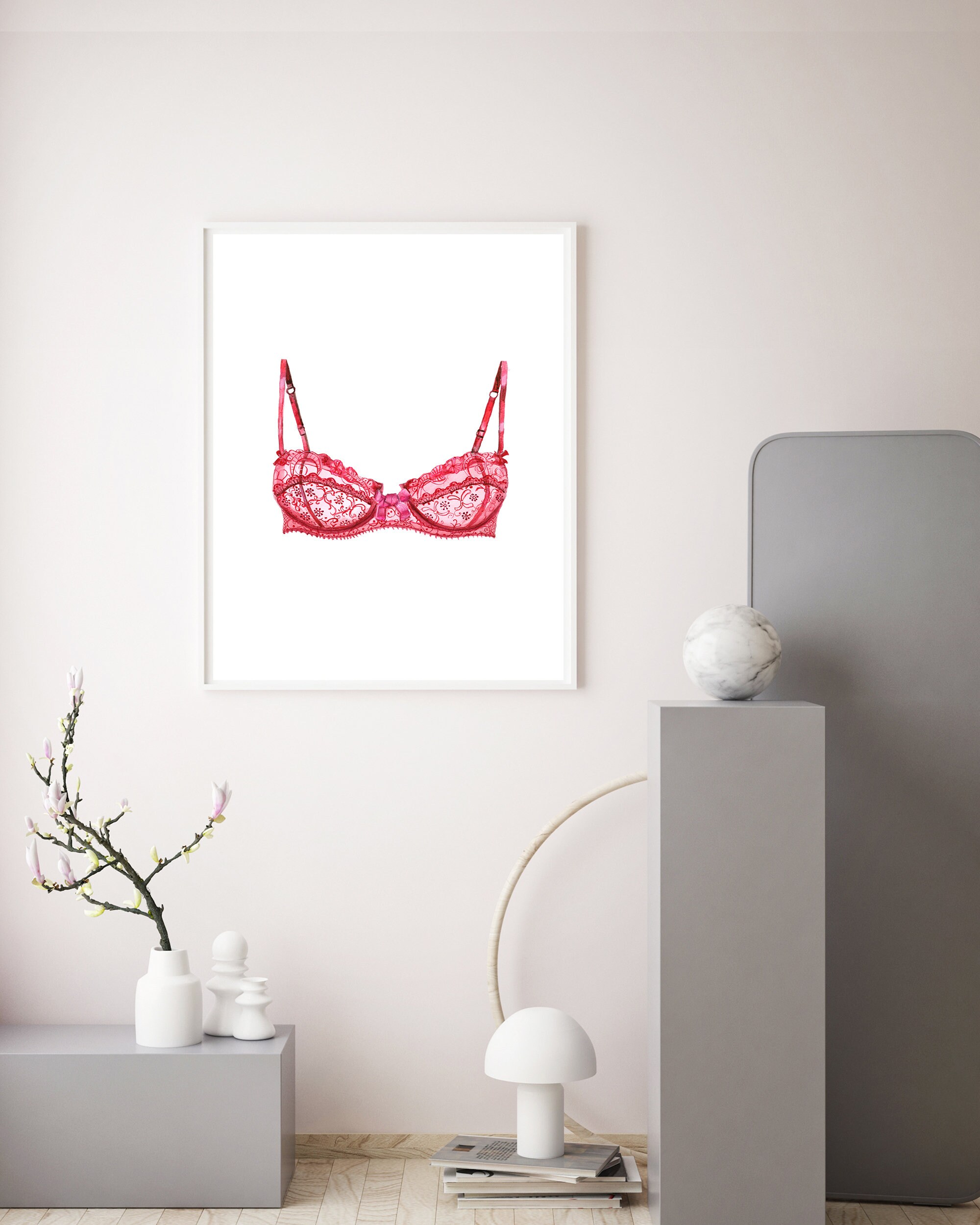 Bra Painting Lace Bralette Artwork Lingerie Watercolor - Etsy Canada