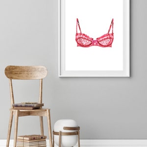 Bra Painting Lace Bralette Artwork Lingerie Watercolor - Etsy
