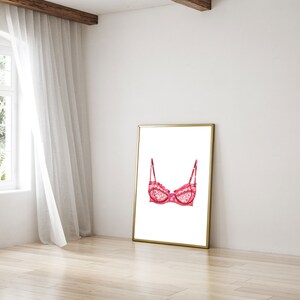 Bra Painting, Lace Bralette Artwork, Lingerie Watercolor Painting, Bra ...