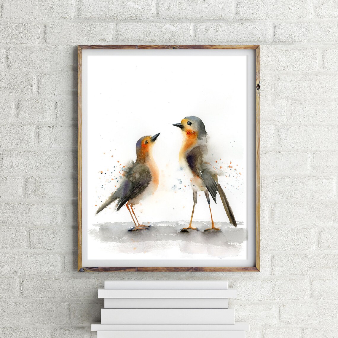 Watercolor Giclee Print of Two Robin Birds Great Nursery Wall - Etsy