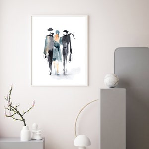 Abstract People Art Print Minimalist Watercolor Painting Wall - Etsy