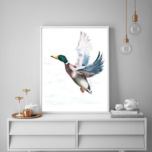 Mallard Duck Print Farm Animal Print Flying Duck Artwork - Etsy