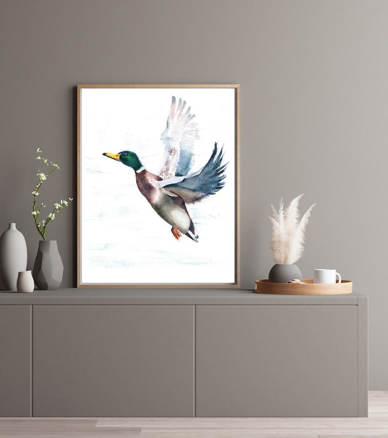Mallard Duck Print Farm Animal Print Flying Duck Artwork - Etsy