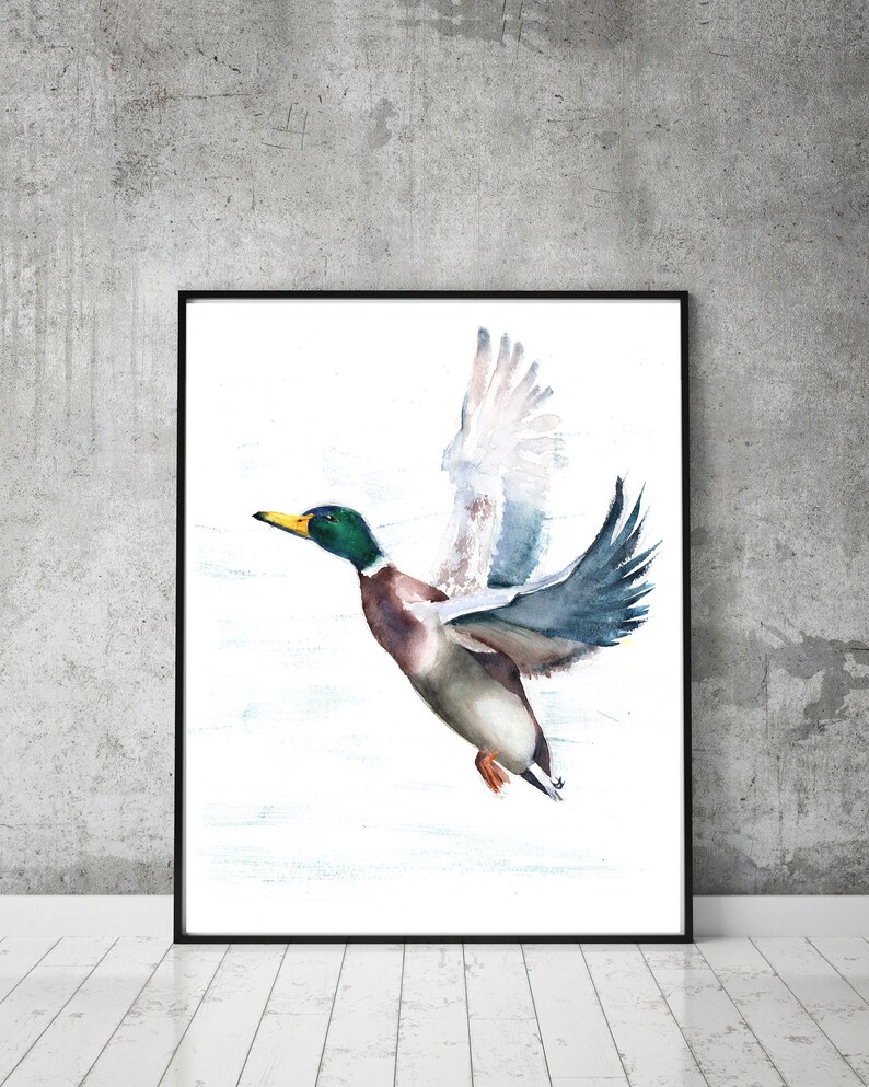 Mallard Duck Print Farm Animal Print Flying Duck Artwork - Etsy
