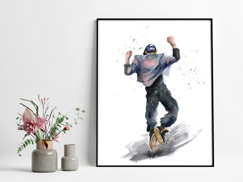 Street Dancer art print watercolor painting wall art decor | Etsy