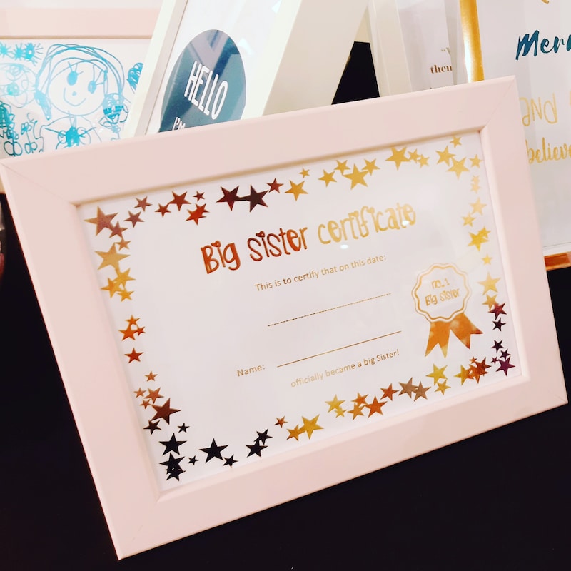 Big Sister Certificate - Etsy