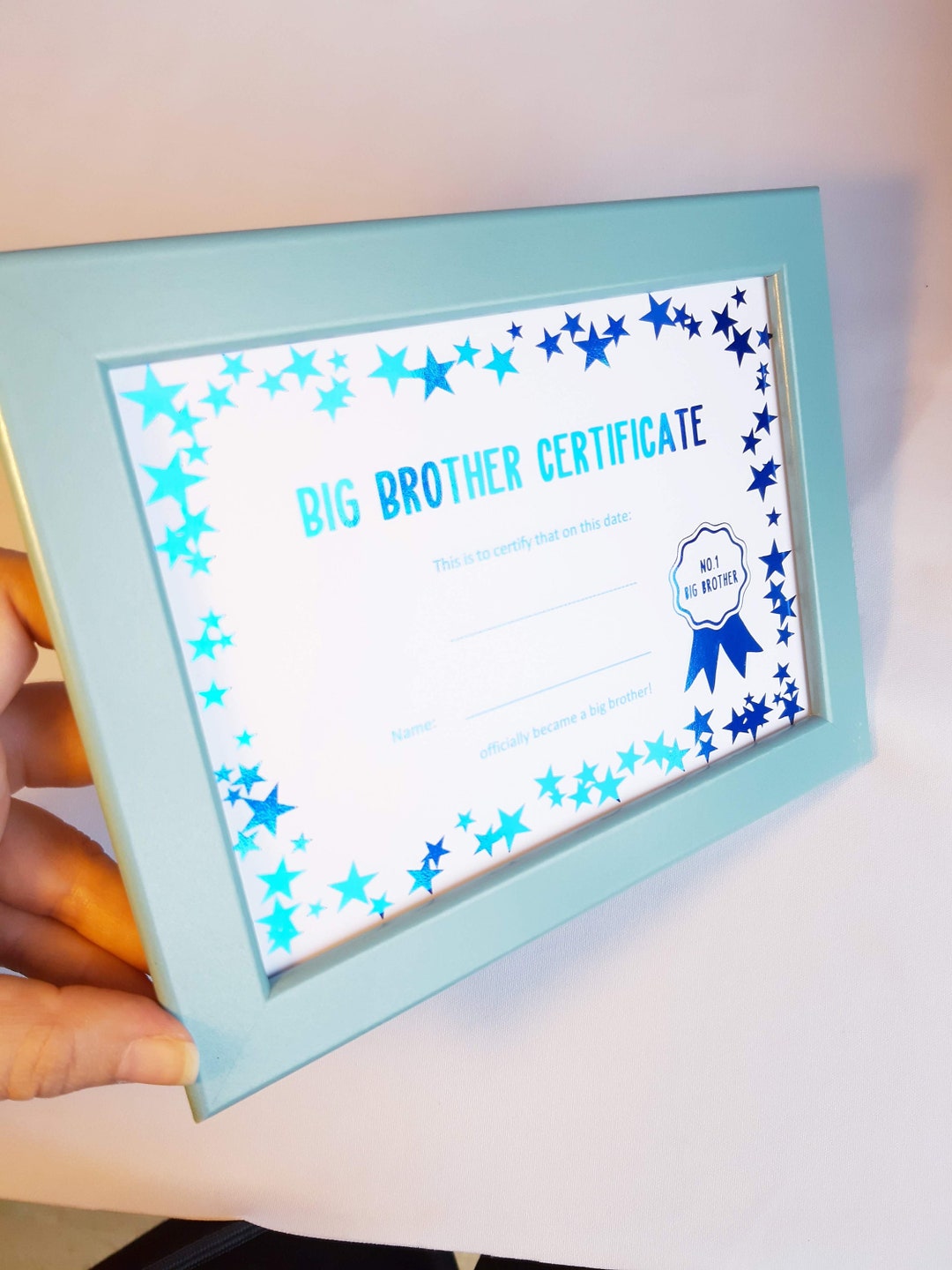 Big Brother Certificate in Blue Foil - Etsy