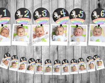 12 Month Photo Banner Oh the Places You'll Go Birthday Chalkboard ...